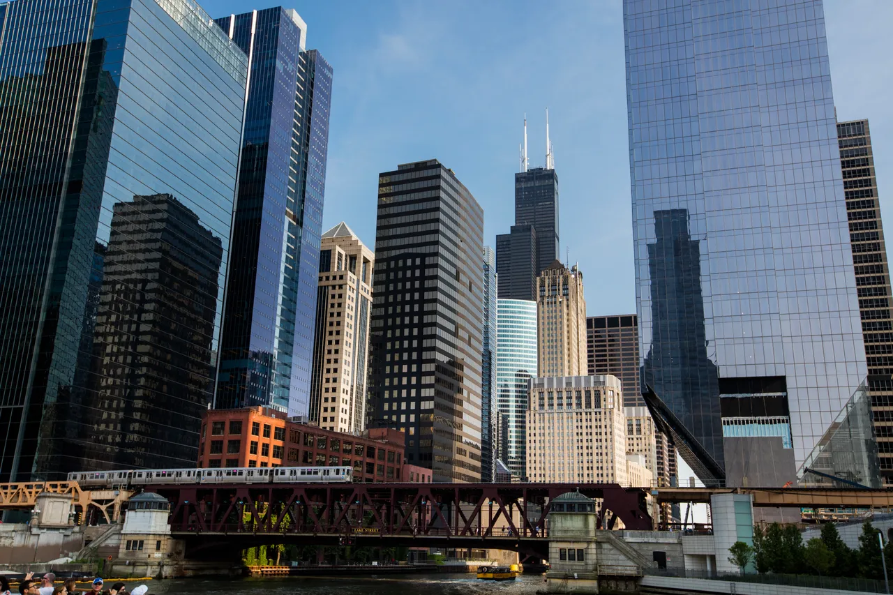 Chicago Architecture with Train